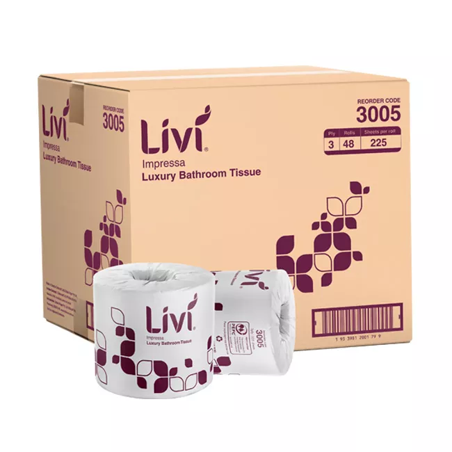 TOILET TISSUE LIVI 3005 IMPRESSA LUXURY EMBOSSED INDIVIDUALLY WRAPPED ...